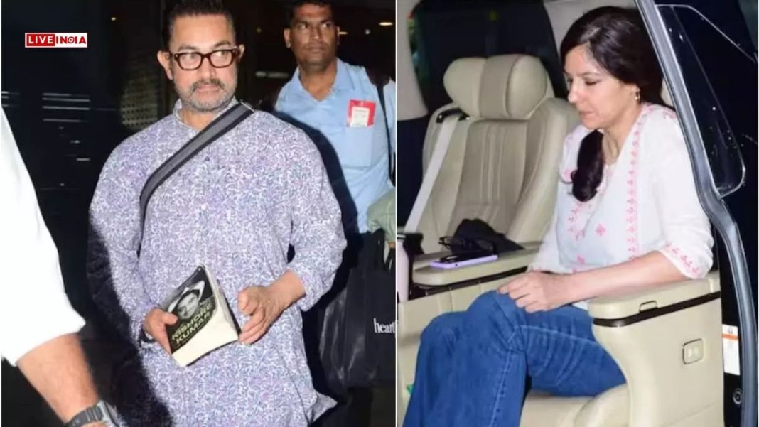 Aamir Khan, Girlfriend Gauri Spratt Cozy-up at Delhi Airport, Greet ...